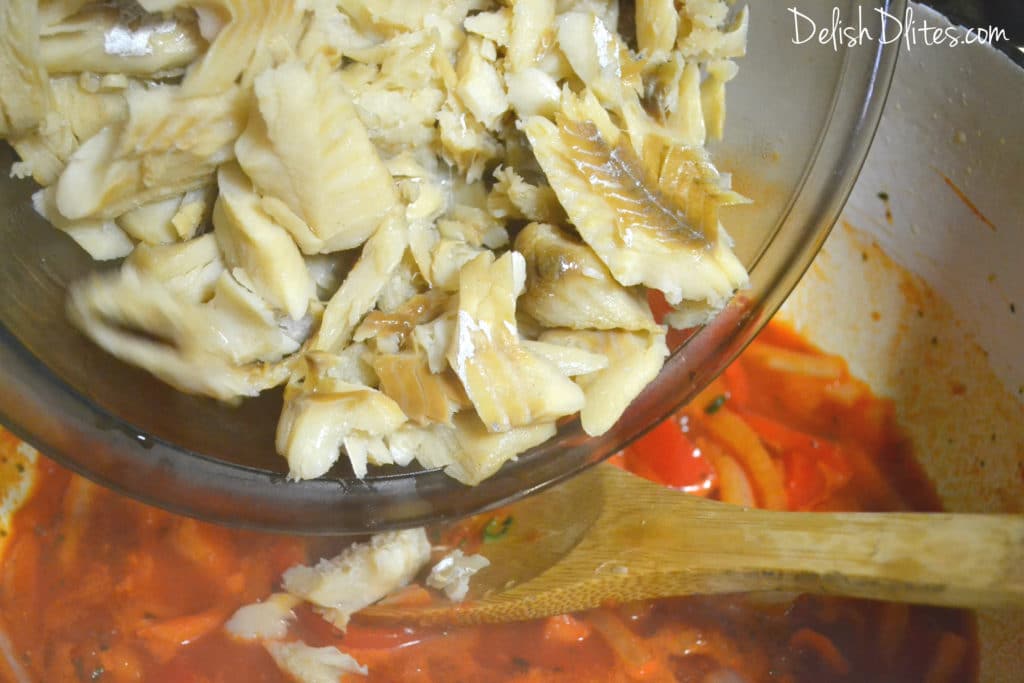 Bacalao Guisado (Stewed Cod Fish) - Delish D'Lites