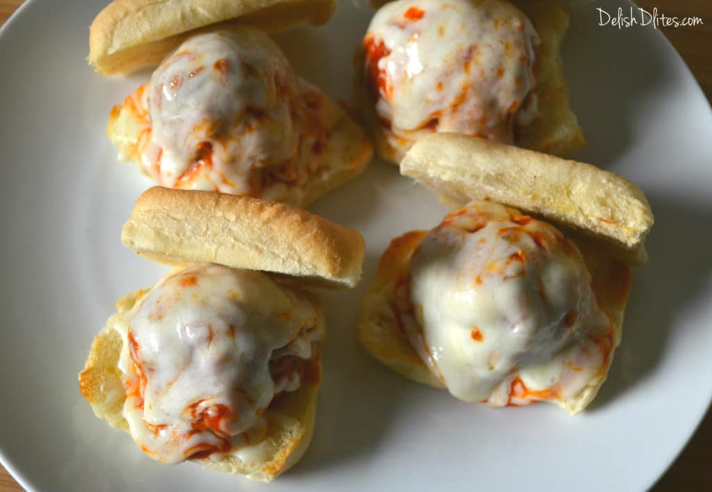 Cheesy Meatball Sliders - Delish D'Lites