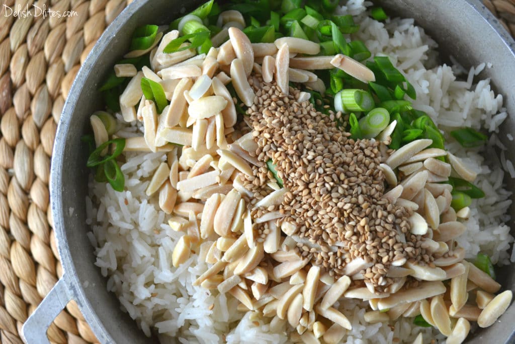 Toasted Almond-Scallion Rice - Delish D'Lites