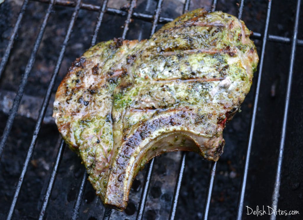 Grilled Pesto Pork Chops - Delish D'Lites