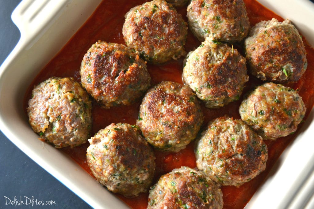 Baked Meatball Parmesan (VIDEO) - Delish D'Lites