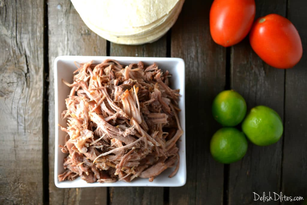 Slow Cooker Carnitas (Mexican Style Shredded Pork) - Delish D'Lites