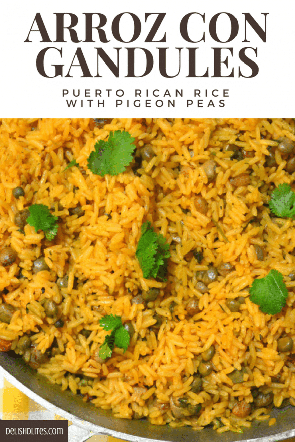 Arroz Con Gandules (Puerto Rican Rice with Pigeon Peas) - Delish D'Lites