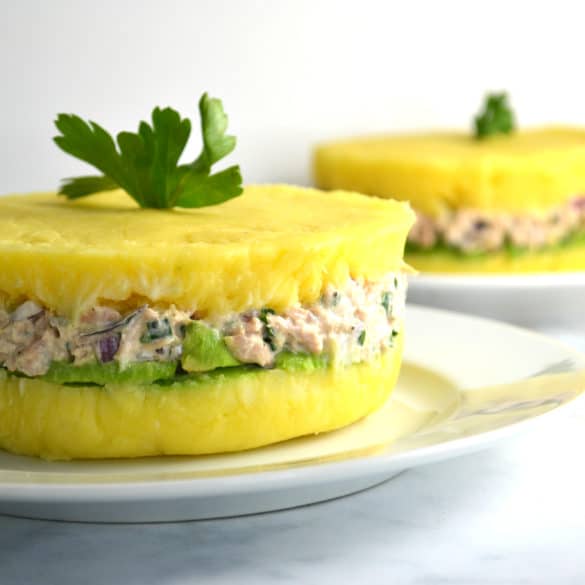 Peruvian Causa Rellena (Layered Potato Casserole) - Delish D'Lites