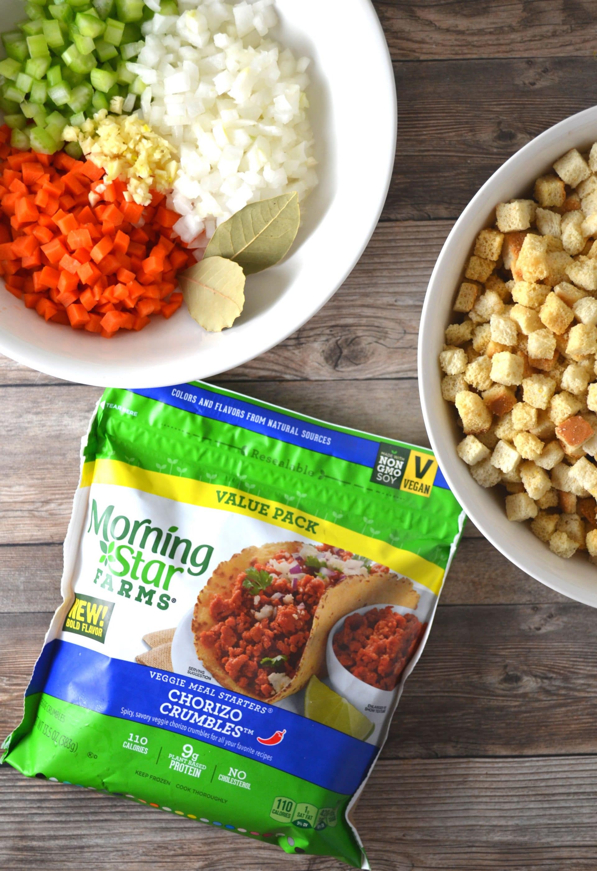 Vegan Chorizo Cornbread Stuffing - Delish D'Lites