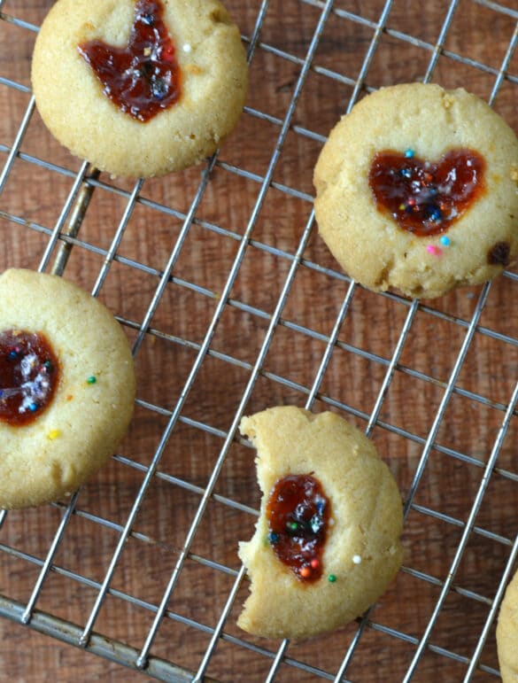 Mantecaditos (Puerto Rican Guava Thumbprint Cookies) - Delish D'Lites