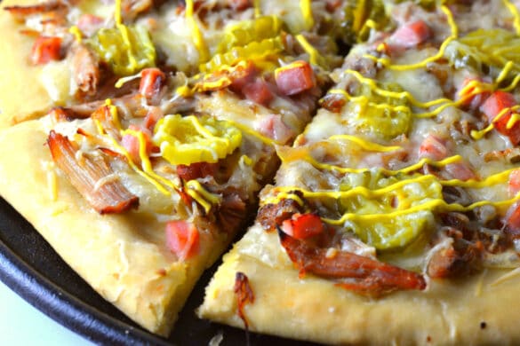 Cuban Sandwich Pizza (Pizza Cubano) - Delish D'Lites