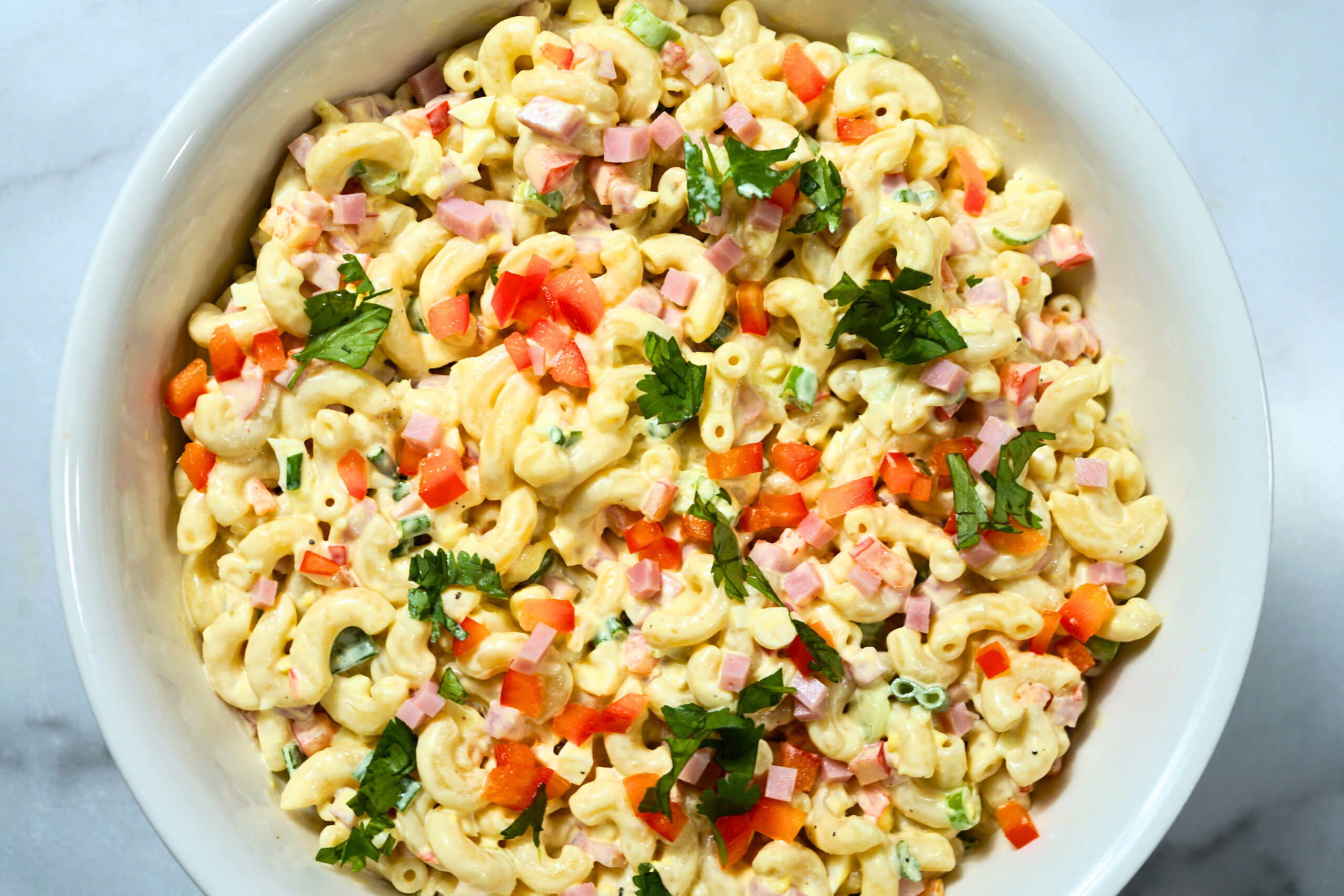Ensalada De Coditos (Puerto Rican Macaroni Salad) - Delish D'Lites